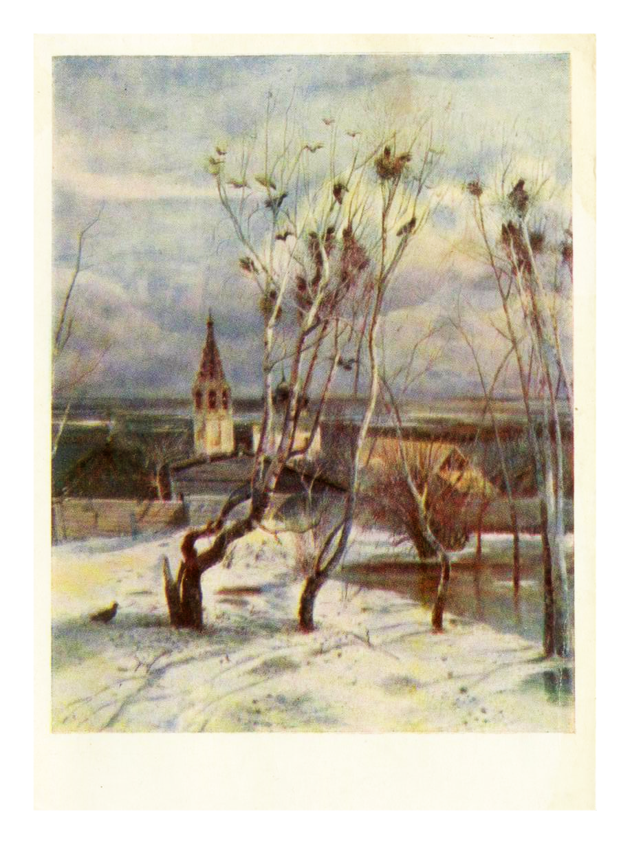 Почтовая открытка СССР - Грачи прилетели