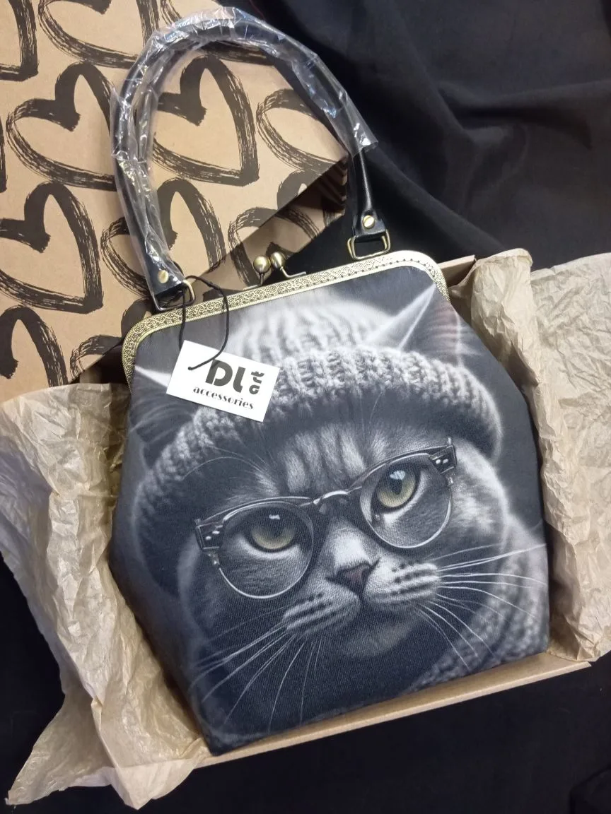 Сумка саквояж  сумка с фермуаром и принтом