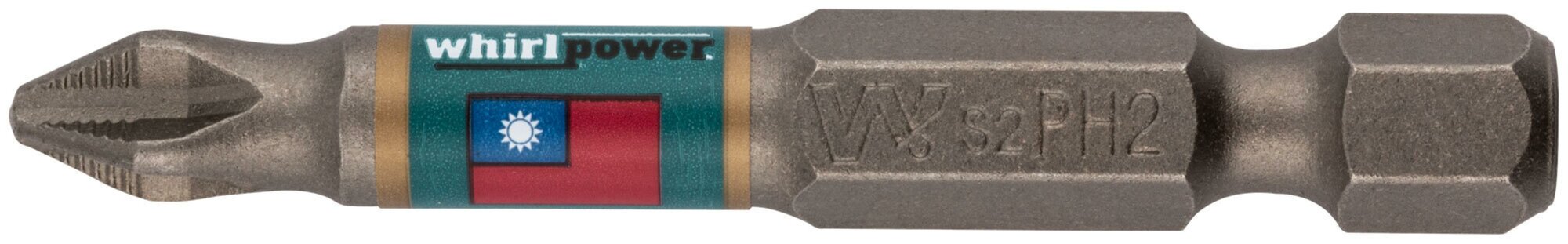 Набор бит WhirlPower WP, сталь S2, PH2, шестигранные, насечка, длина 50мм, 10шт