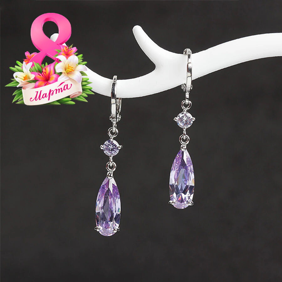 Серьги, фианит