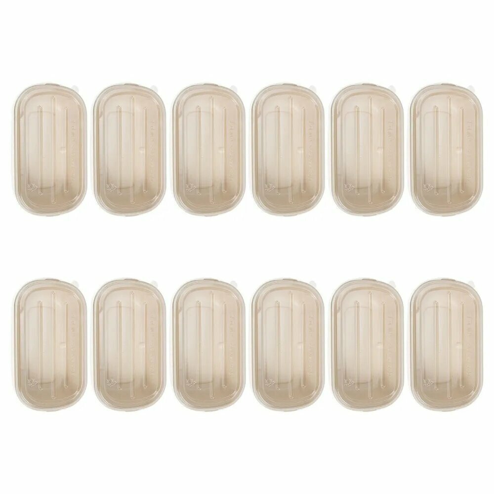 Биоразлагаемые коричневые одноразовые контейнеры из бумажной массы с прозрачной крышкой для еды, набор 50 штук