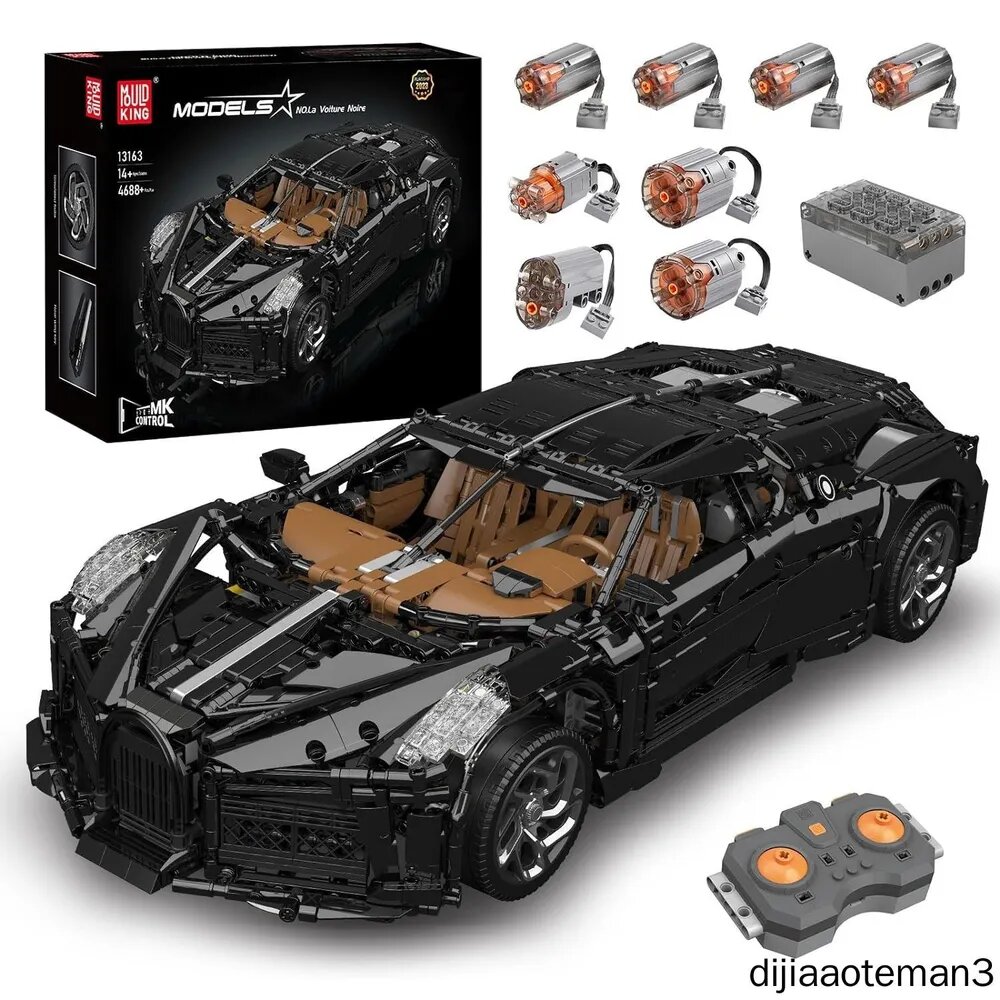Конструктор Mould King 13163 Автомобиль Bugatti La Voiture Noire,4688деталей