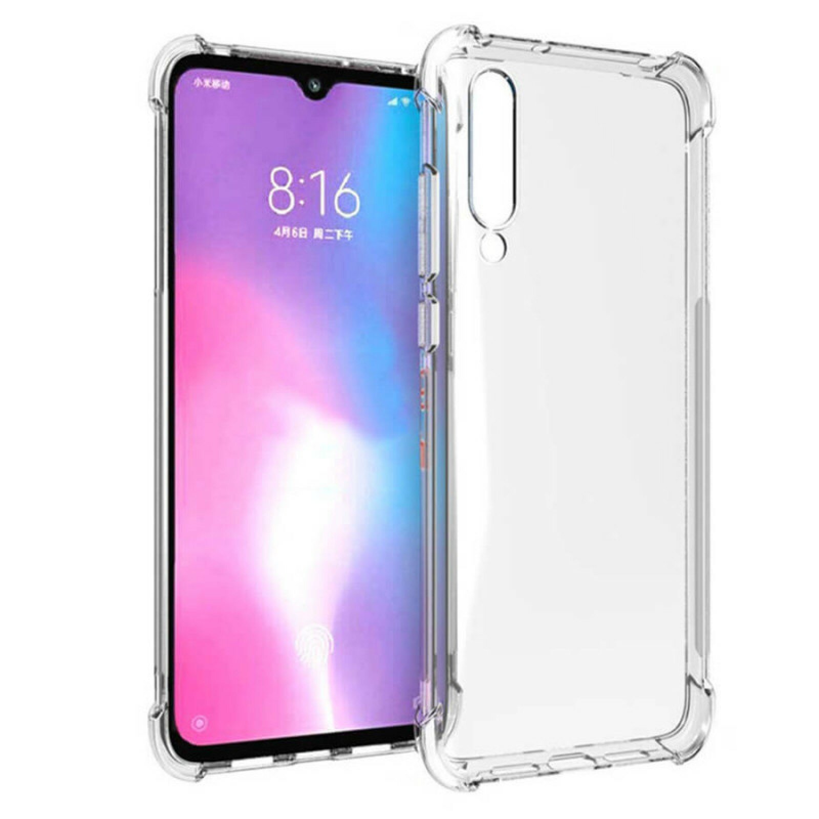 Чехол панель накладка MyPads для Xiaomi Mi 9 с защитными заглушками и усиленными углами, силиконовый прозрачный