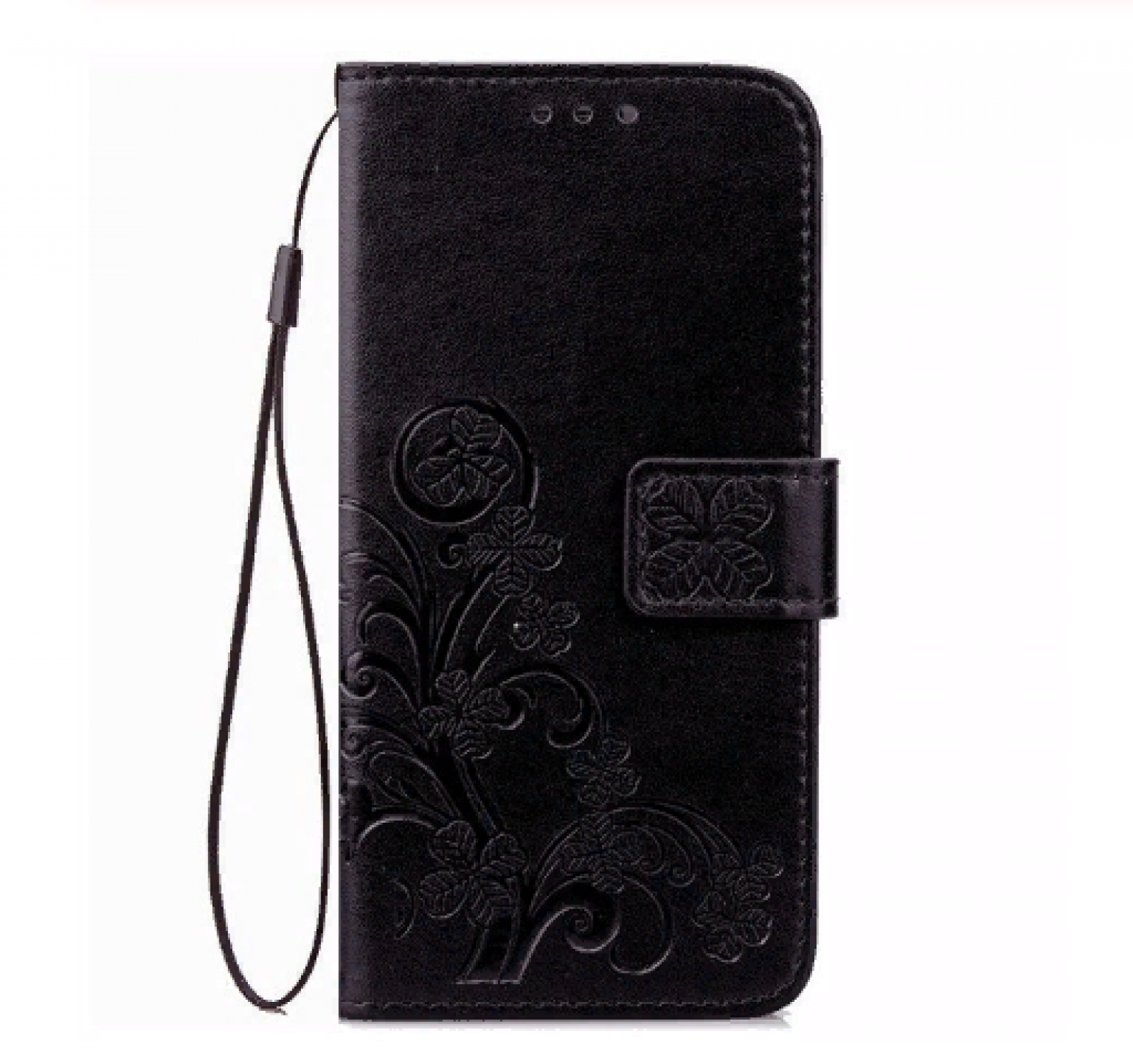 Чехол-книжка MyPads для Xiaomi Redmi Note 8T черный с магнитной застежкой и ремешком