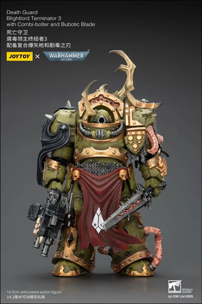 Фигурка Death Guard Blightlord Terminator 3 с Combi-bolter and Bubotic Blade Warhammer 40,000 JoyToy