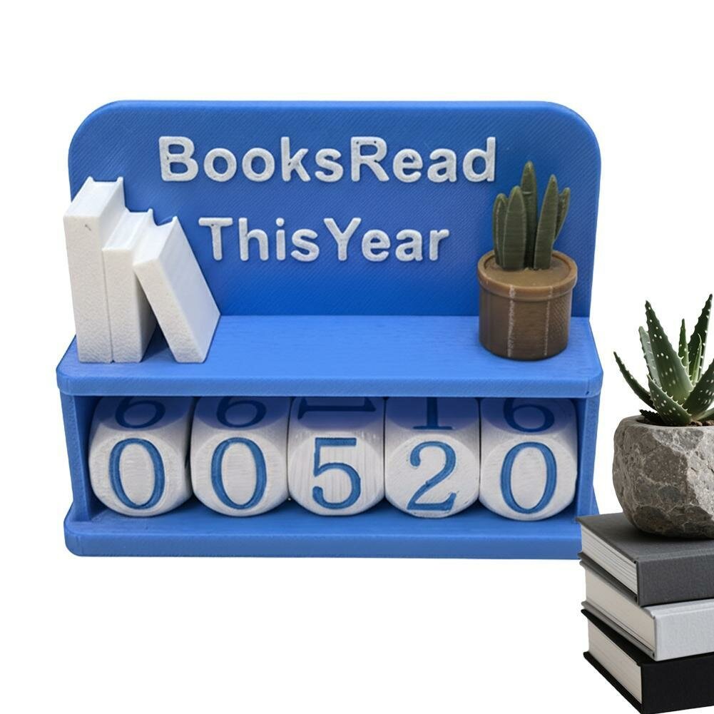 Трекер прочитанных книг, 3D-печать, с подвижными цифрами, декор для книжной полки, подарок читателю, учителю (несколько цветов)