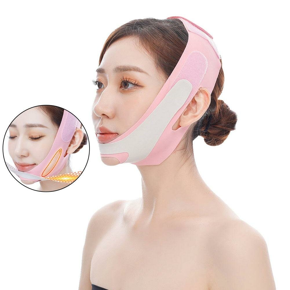 Бандаж для лица и подбородка, лифтинг маска тканевая подтягивающая для коррекции овала лица. Компрессионная, косметическая, корректирующая, многоразовая, эластичная повязка на лицо