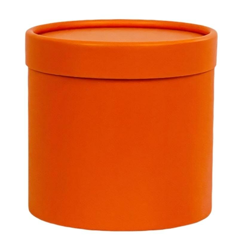 Круглая картонная подарочная коробка с крышкой, Оранжевый