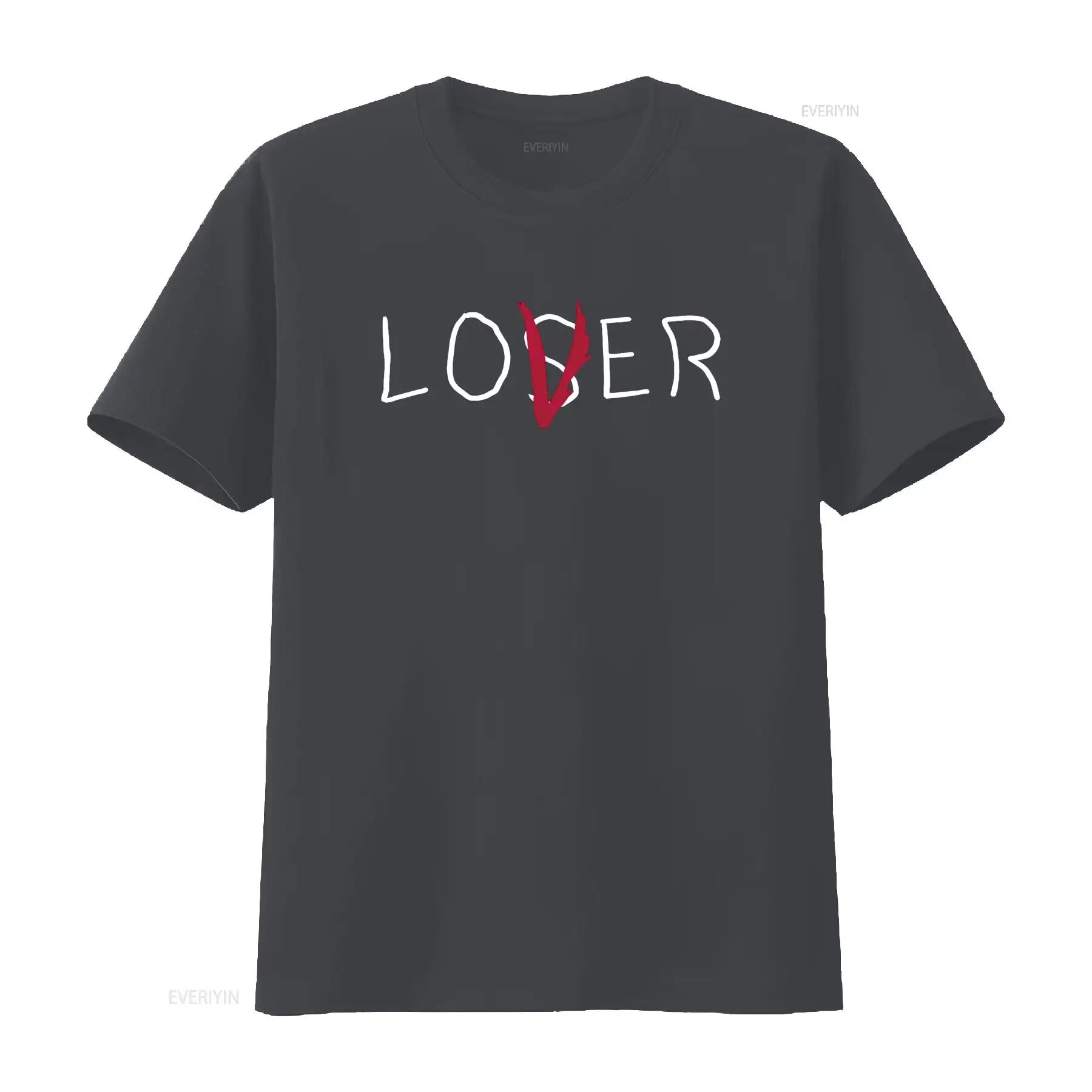 EWERIYIN Loser Lover темная футболка из хлопка Черный, М, DarkGray