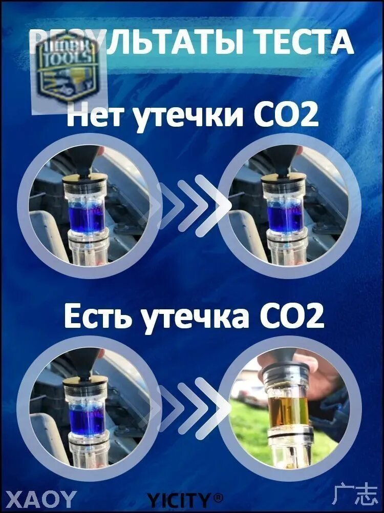 Набор для проверки утечек YICITY TOOLS для авто с CO2 индикатором, 8 шт — фото 1
