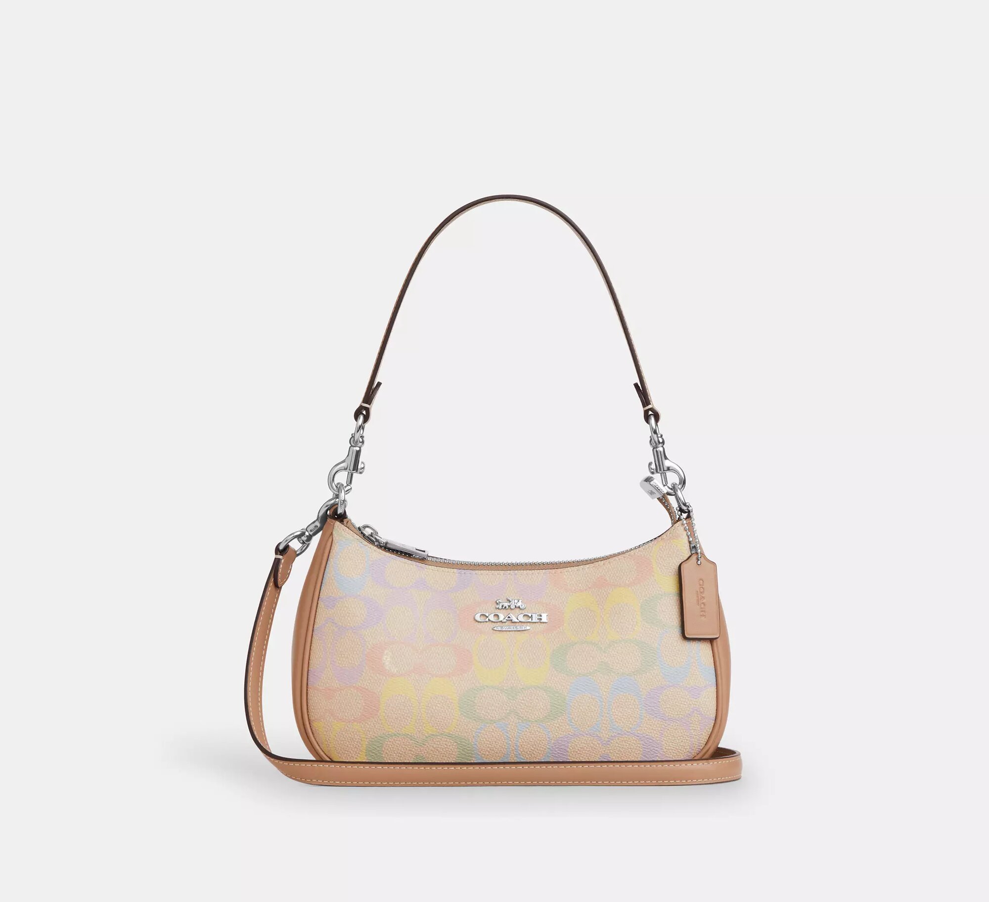 Сумка багет Teri Shoulder Bag In Rainbow Signature Canvas