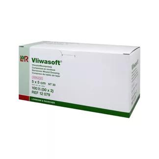 Салфетка Фливасофт (Vliwasoft) стерильная впитывающая 6-ти слойная, 5х5см, 100шт, 12079