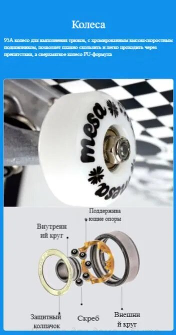 Скейтборд MESA Skateboards 80 х 20 см, дека из канадского клена, для мужчин и женщин, для начинающих, черный с принтом — фото 1