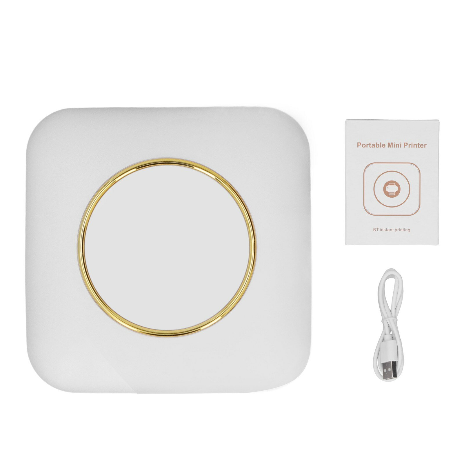 Мини-Принтер Белый Карманный Bluetooth Термопринтер Этикеток для Фото Дома Офиса Заметок