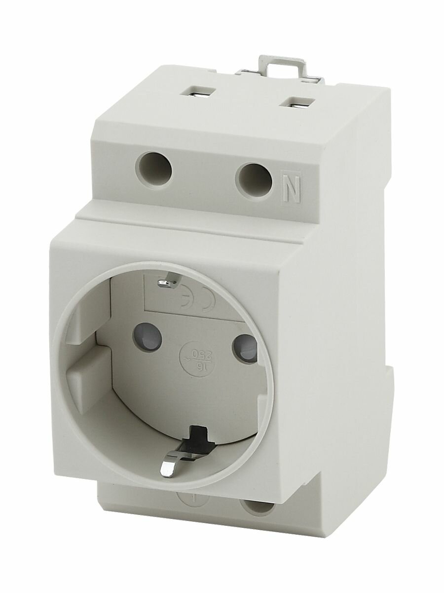 Розетка на DIN-рейку ЭРА PRO MRD10-16-E 16А 250В с заземлением