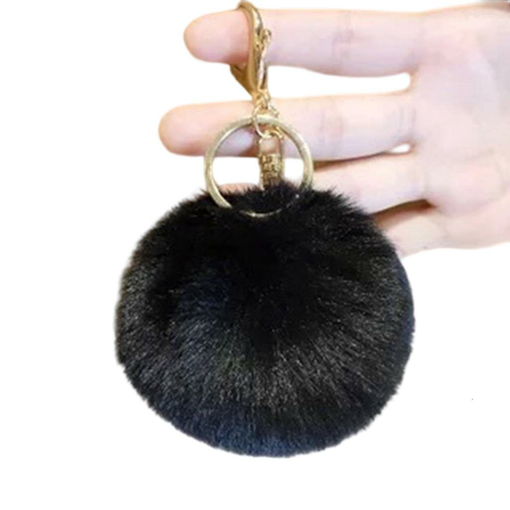 Плюшевый брелок-помпон в виде кролика, Черный