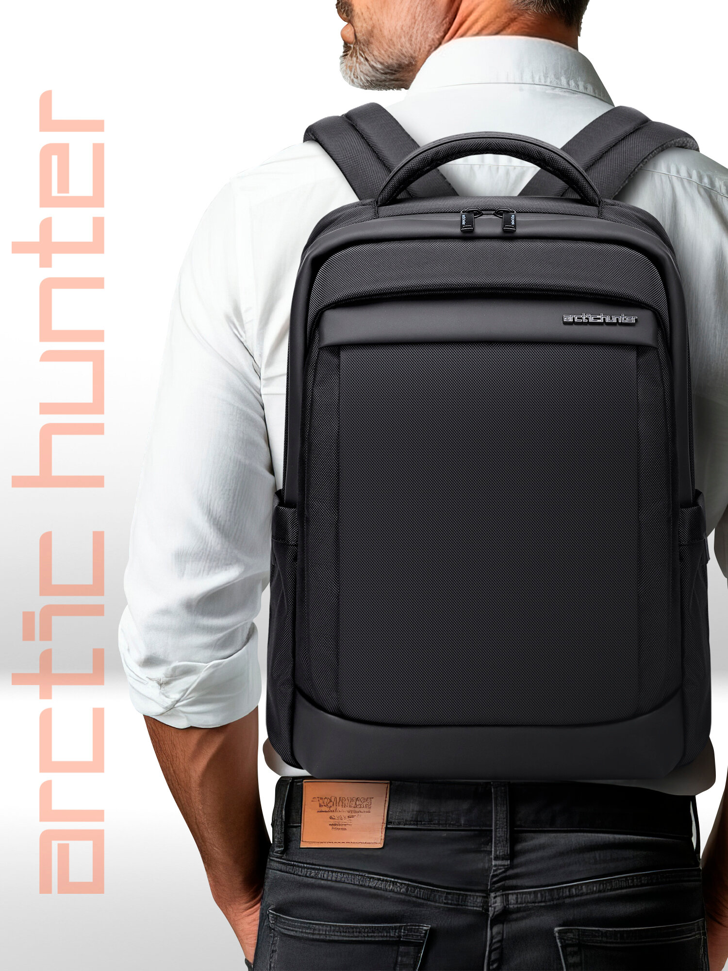 Рюкзак мужской городской B00478, спортивный, черный, 13,5 л, ноутбук 15, ручная кладь, женский для путешествий