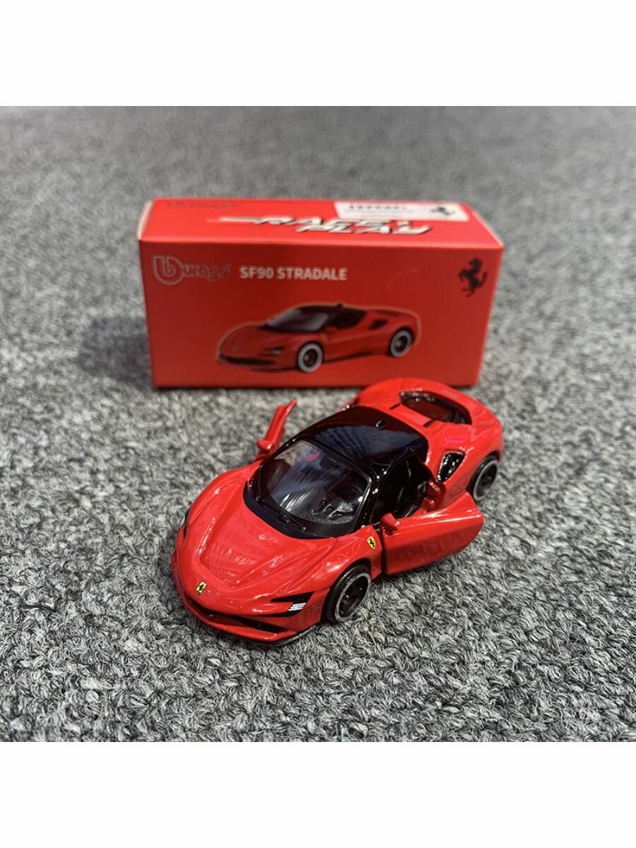 Машинки для мальчиков металлическая 8 см 1: 64 Ferrari модель автомобиля SF90SP1 игрушечного сплава
