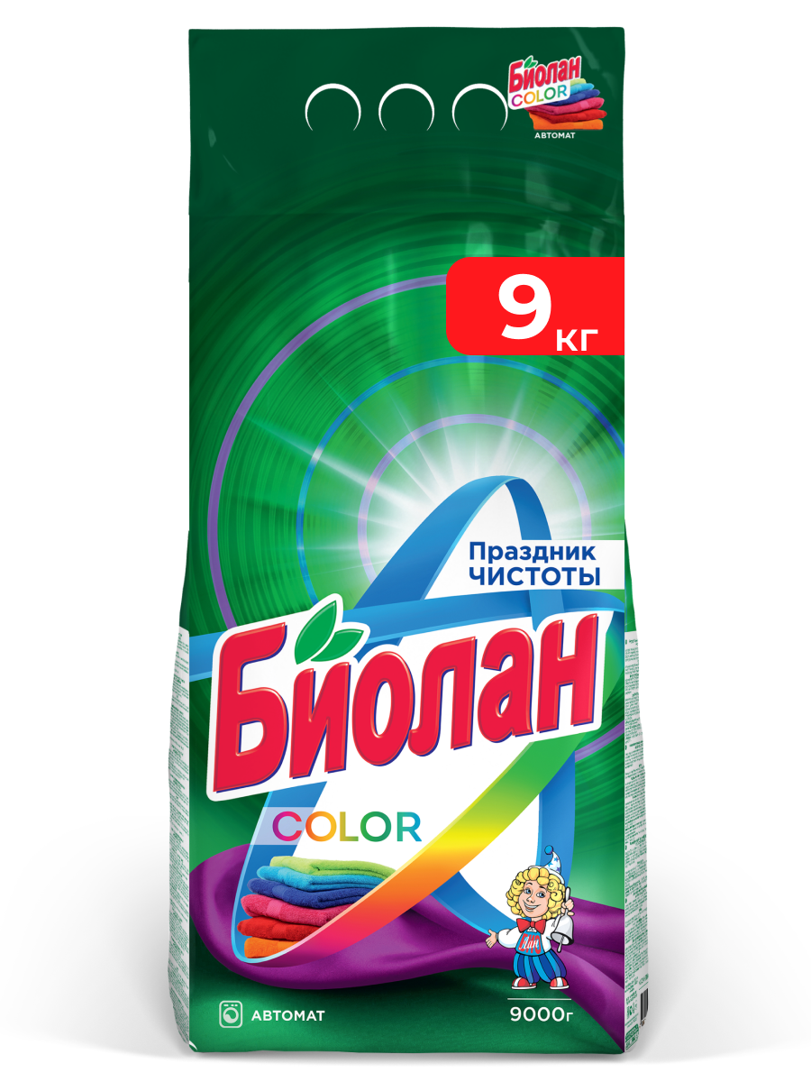 Стиральный порошок Автомат Биолан Color, 9 кг, для ручной и машинной стирки