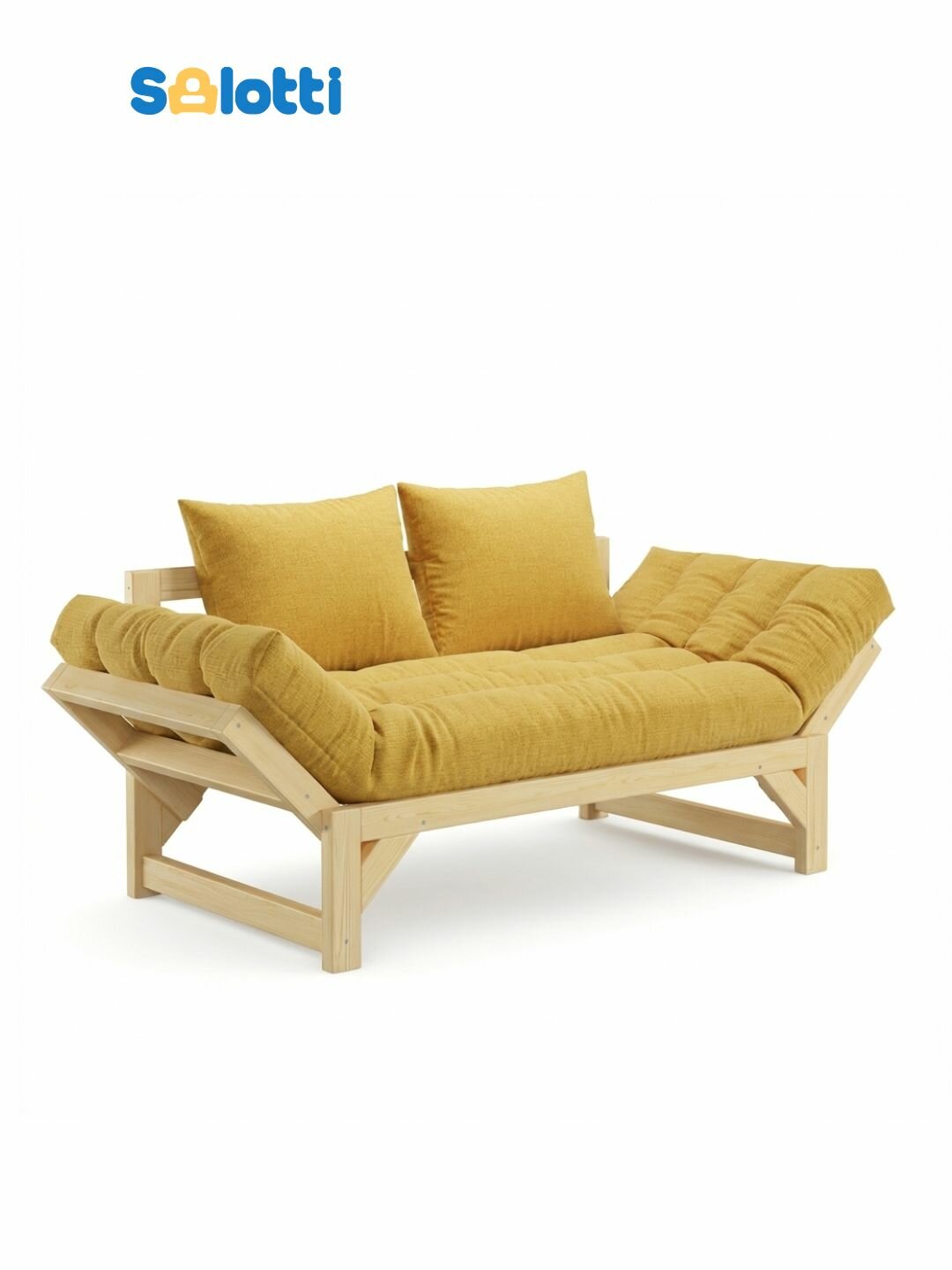 Диван-кровать раскладной Salotti ЕВРОПА-2 рогожка Twist 10, желтый