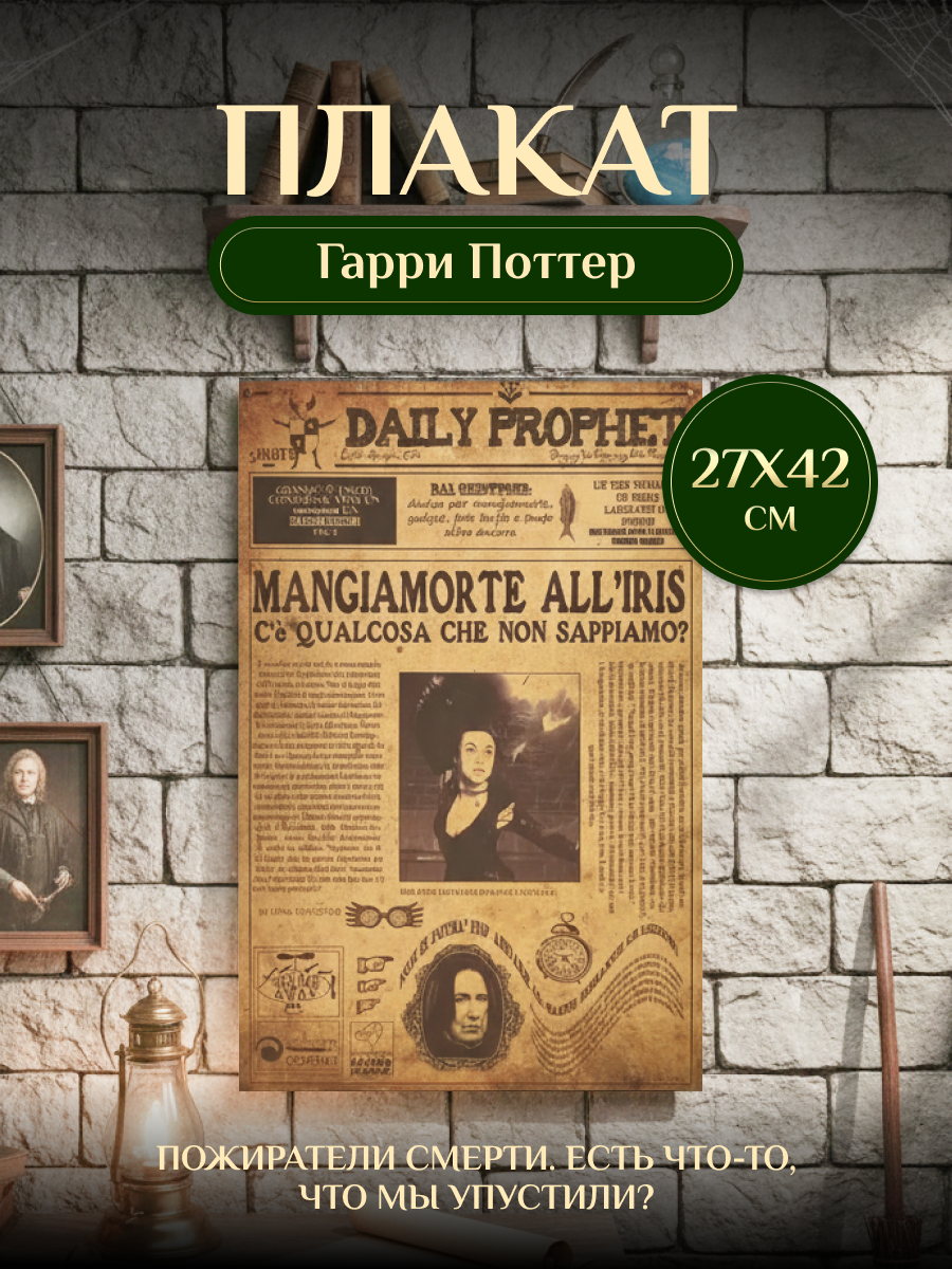 Плакат Гарри Поттер Daily Prophet "Пожиратели Смерти. Есть что-то, что мы упустили?"