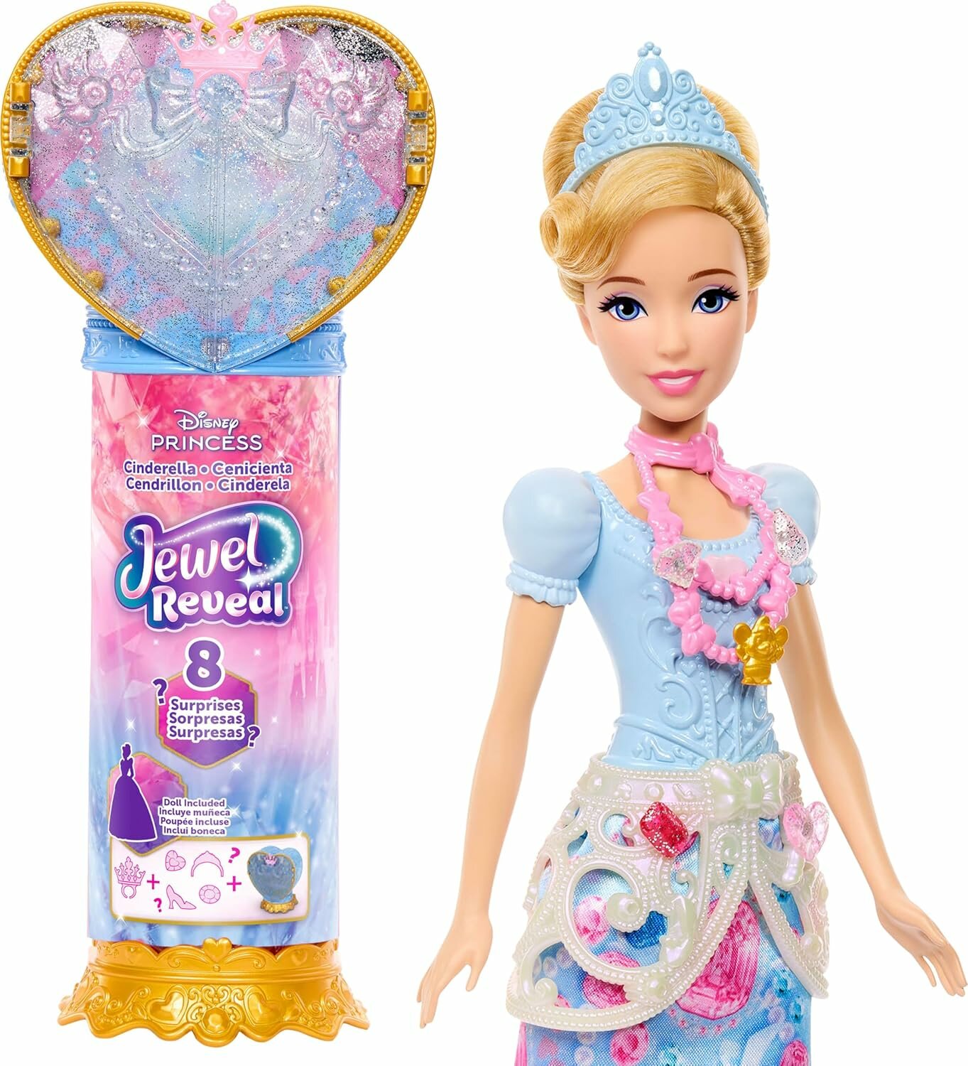 Кукла Mattel Disney - Кукла Золушка с аксессуарами и сюрпризами - Дисней Принцессы JHL50