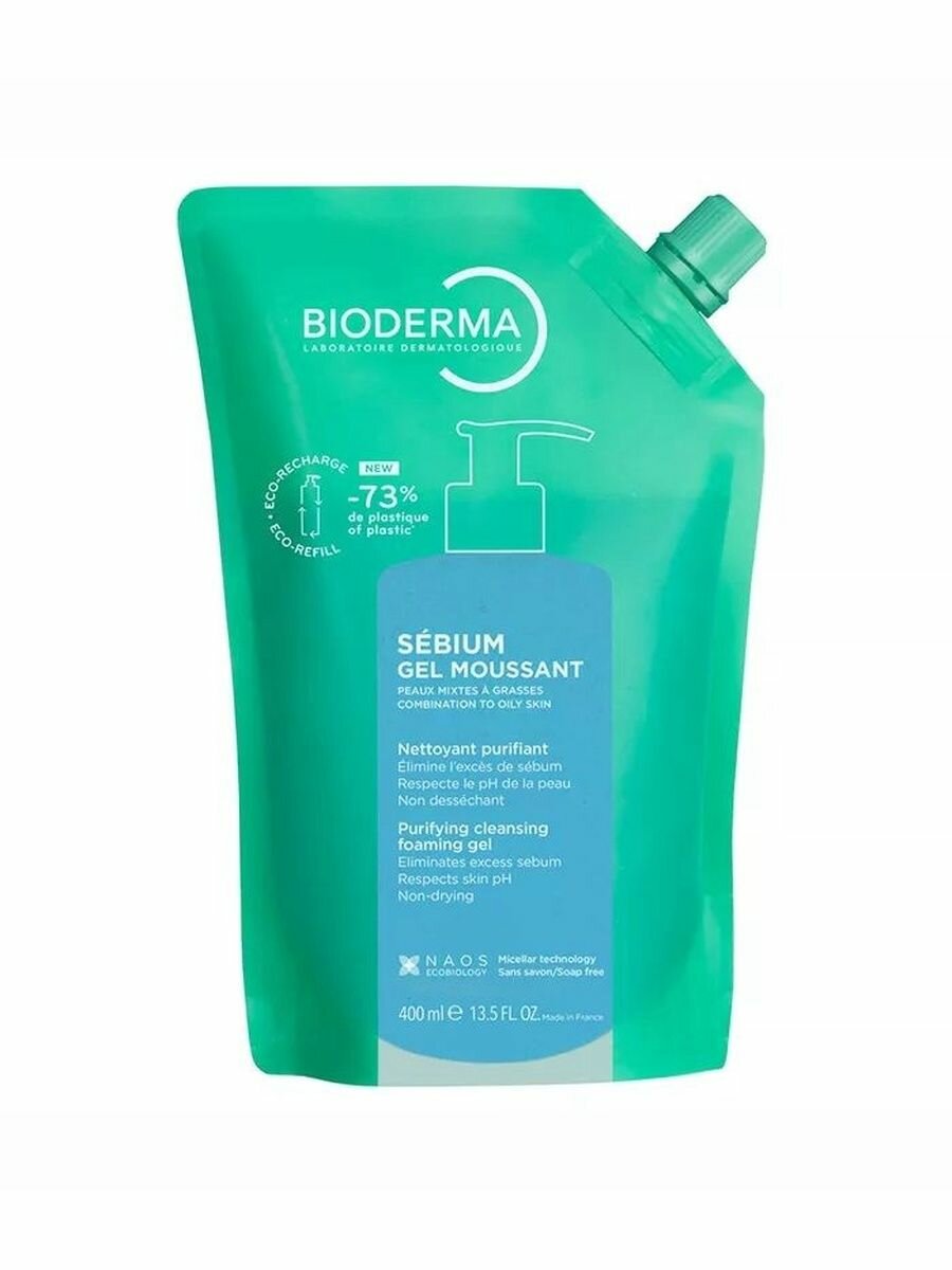 Биодерма Себиум (Bioderma Sebium) Гель пенящийся очищающий дой-пак, 400 мл