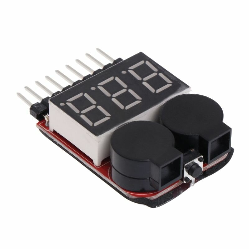 Тестер аккумуляторной батареи Зуммер низкого напряжения 1-8S Lipo/Li-ion/Fe 2 In1