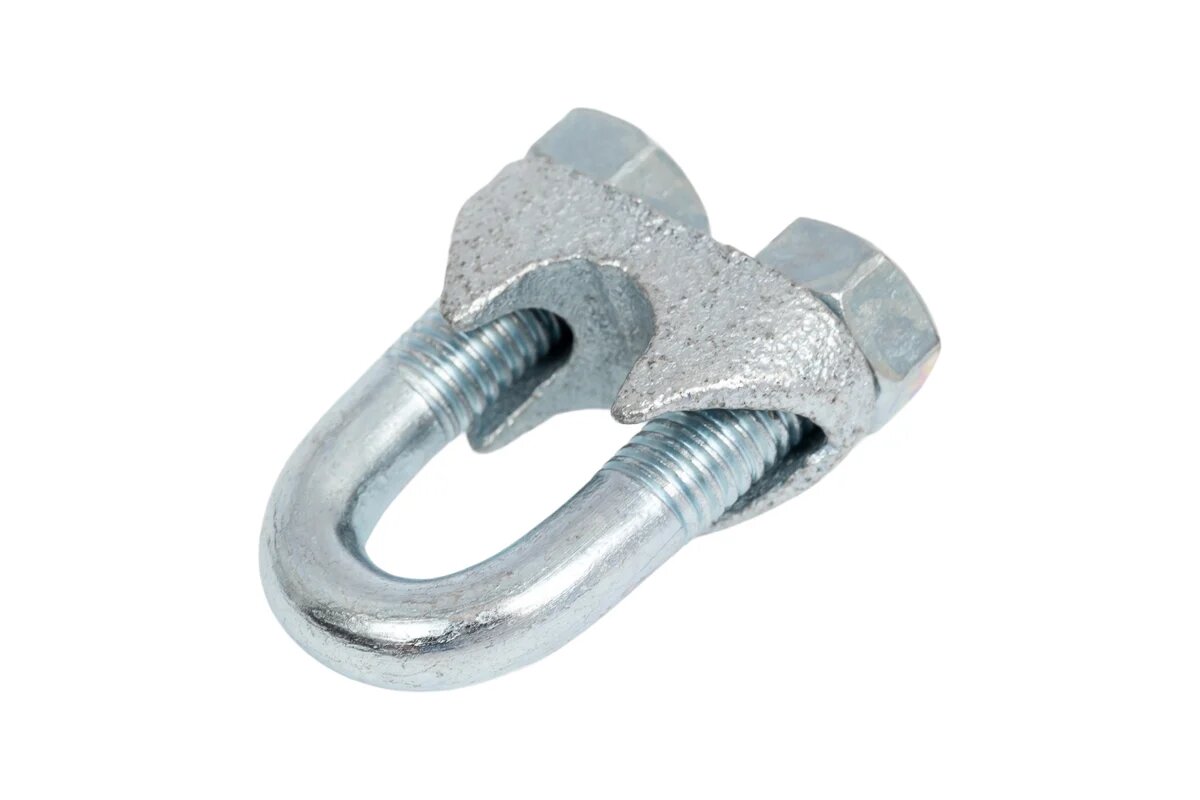 Зажим для троса костинстрой 10мм оцинкованная сталь подкова с закрепительными гайками (20шт)