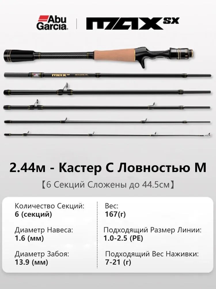 ABU GARCIA Удилище, рабочая длина: 244 см , до 21 гр