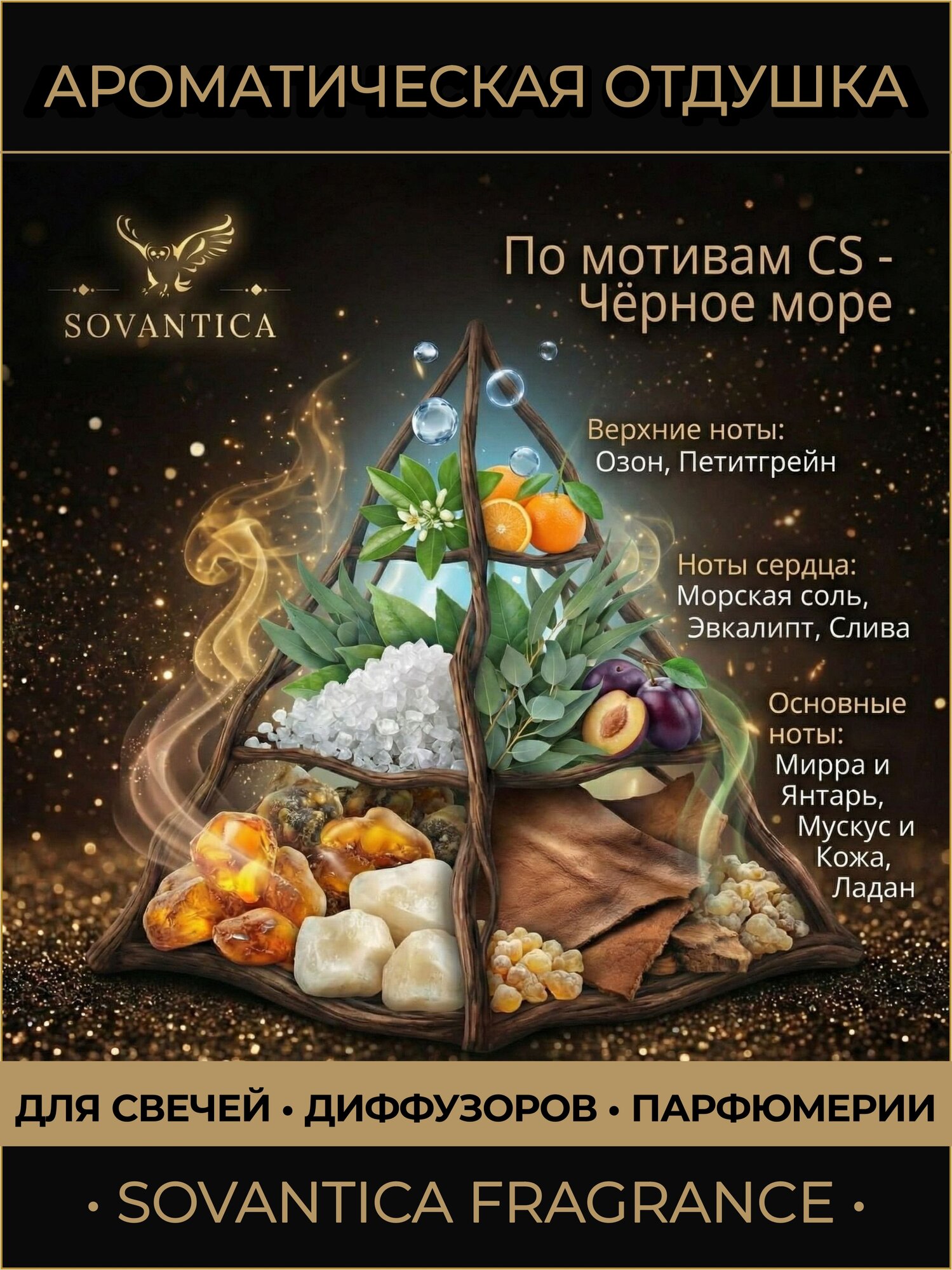 Ароматическая отдушка 10 г По мотивам CS - Чёрное море (Black sea), Sovantica