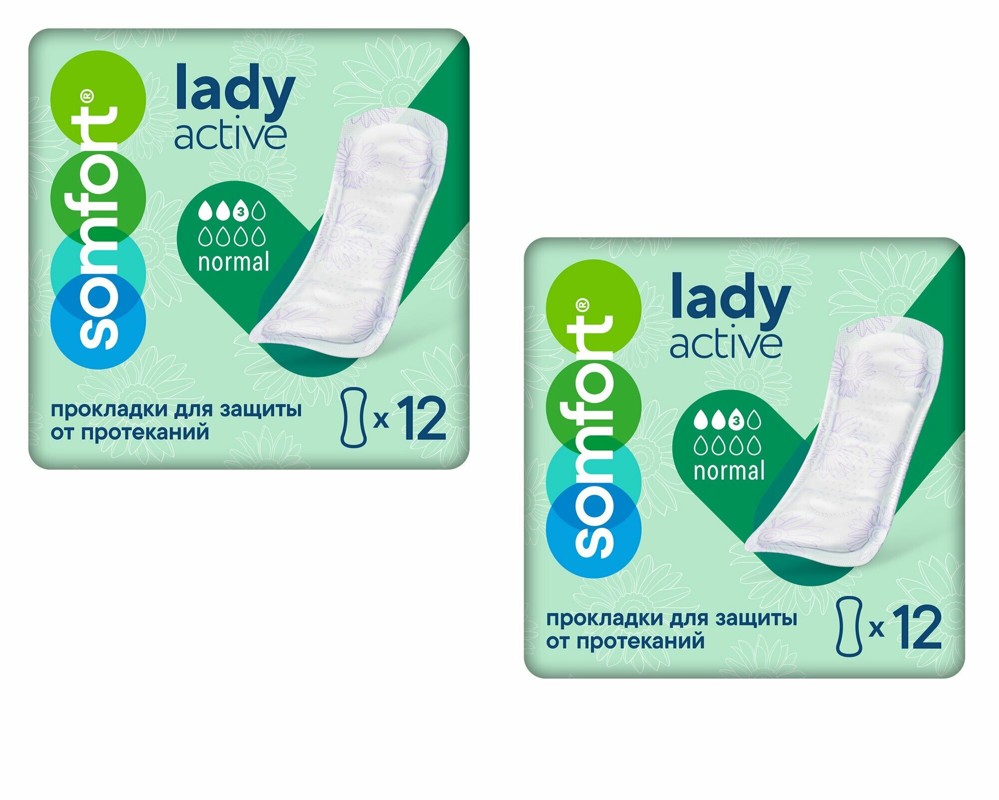 Прокладки урологические Normal Somfort Lady Active 12шт 2упаковки