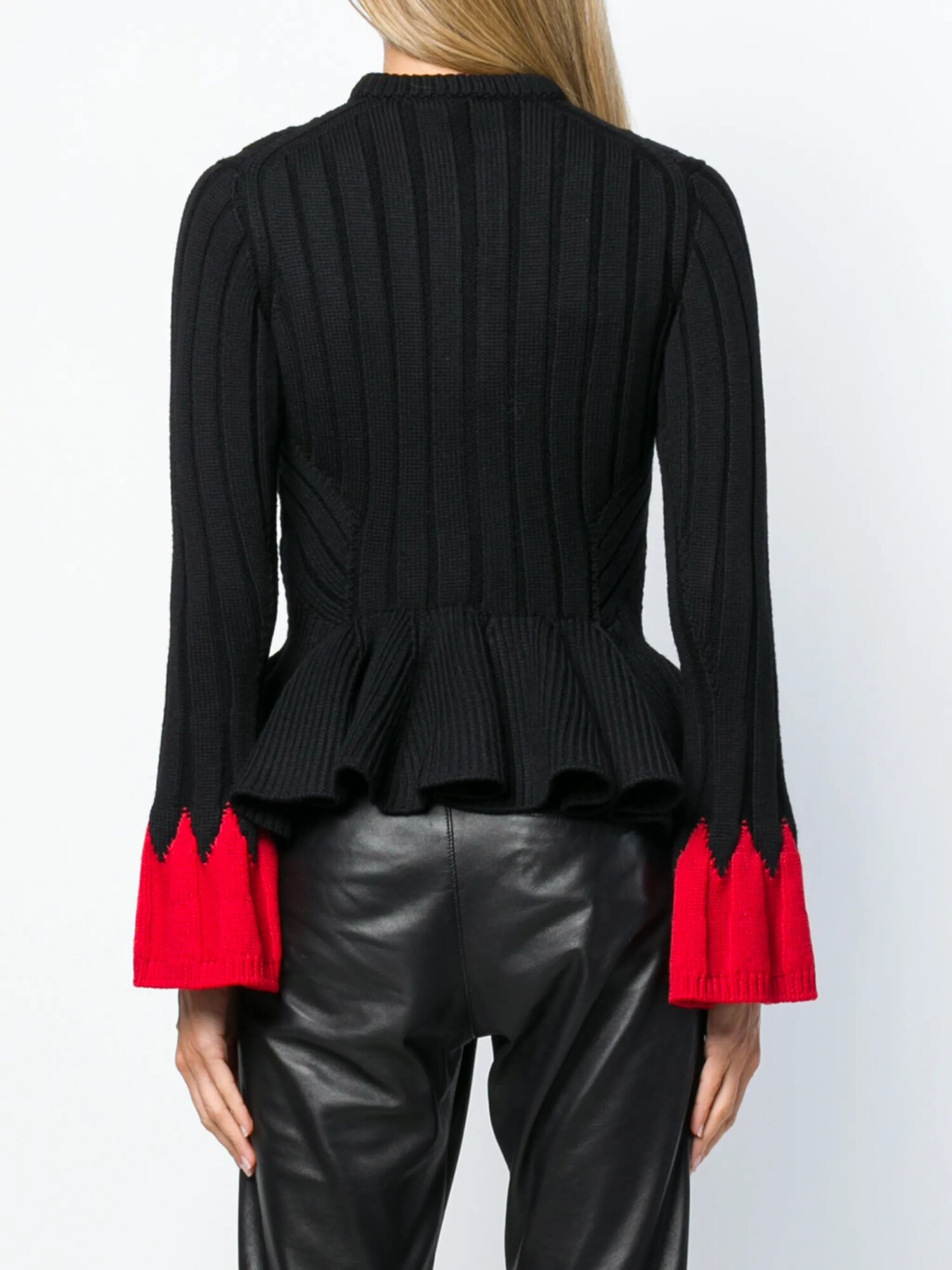 Кардиган Alexander McQueen Contrast sleeve cardigan, размер 44, черный — фото 1