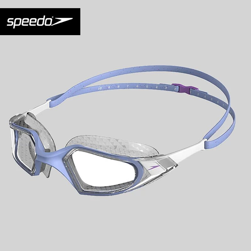 Speedo Плавательные Очки с Большим Фреймом в Светло-Синем/Белом/Розовом/Прозрачном для Тренировок, Анти-Туман, Без
