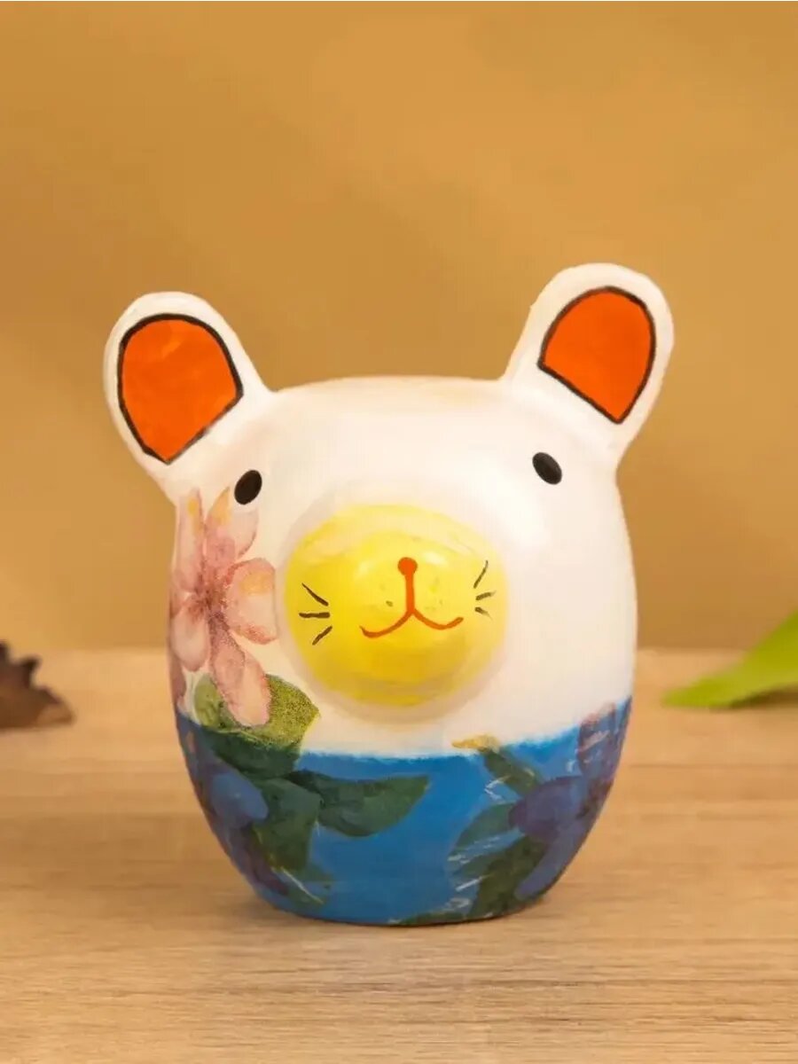 Деревянная кукла-игрушка Мышка для малышей