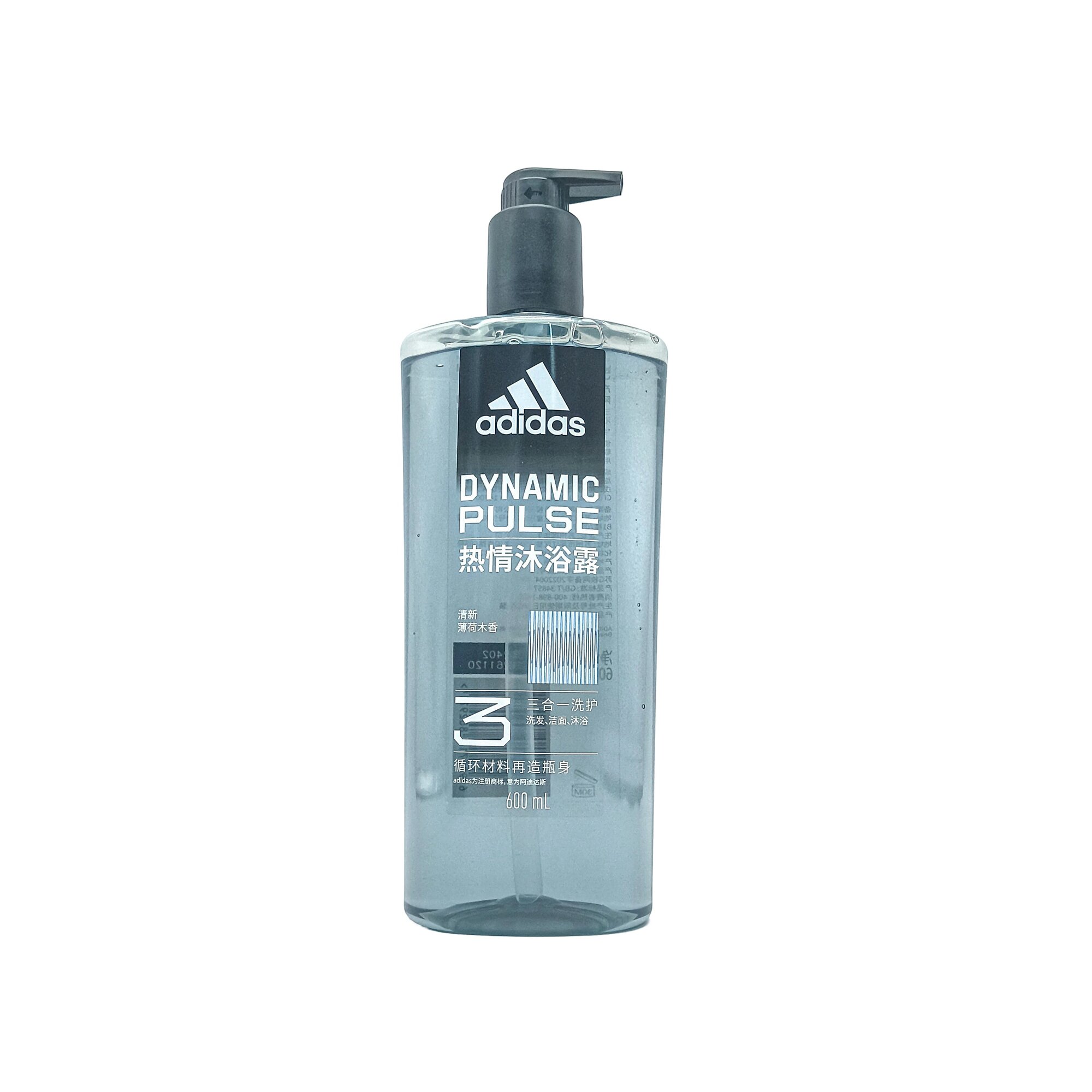 Гель для душа мужской Adidas After Sport 3 в 1, 600 мл, Mint Wooden Scent 3-in-1 Shower Gel