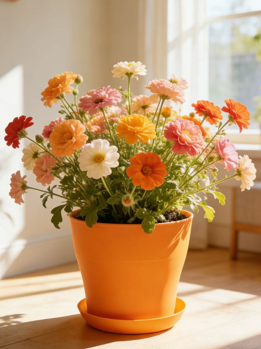 Вазон 3 л, 1 шт, цвет оранжевый