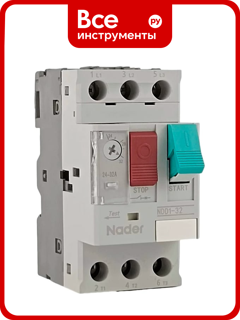 Автоматический выключатель защиты двигателя Nader NDD1-32A16 631000011