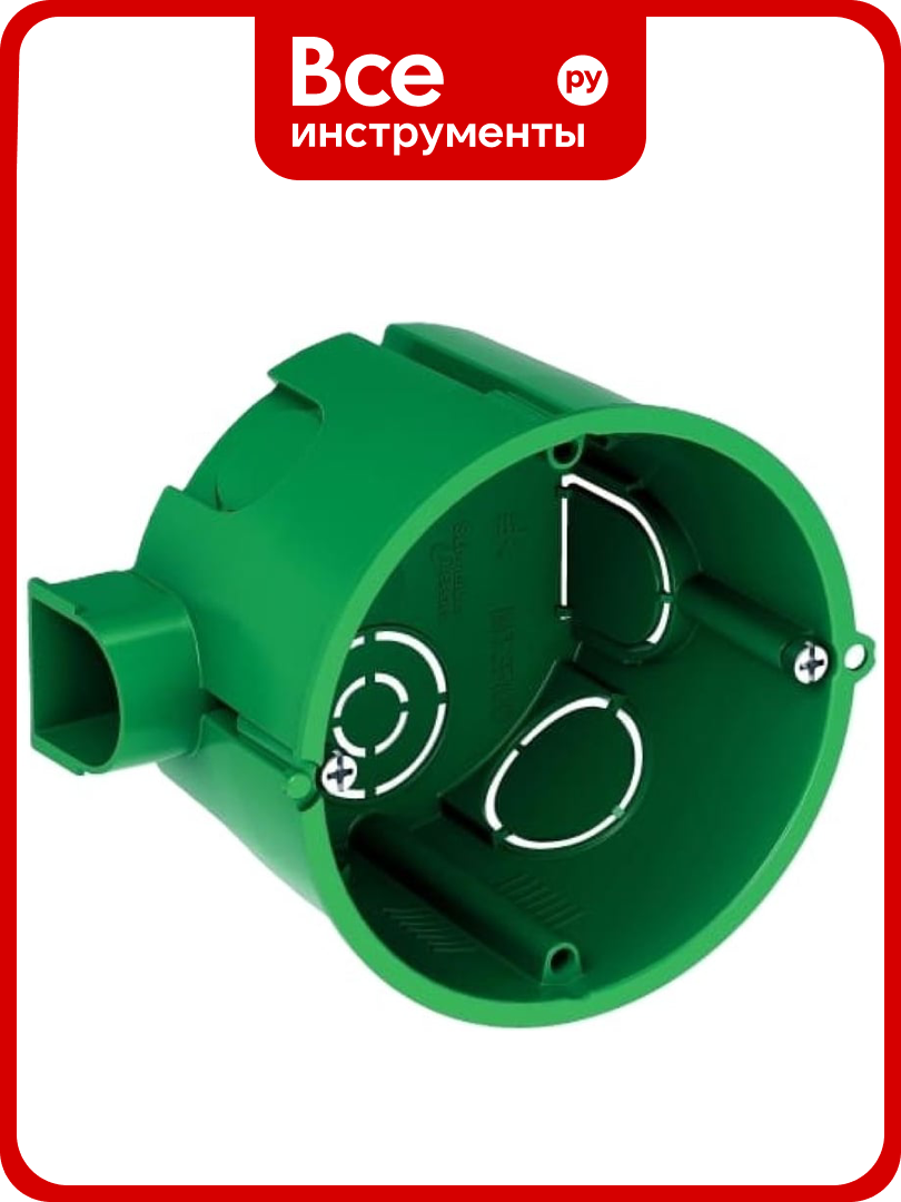 Установочная коробка для сплошных стен Systeme Electric, DIY IMT351001, полипропиленовая, зеленый, IP30 защита