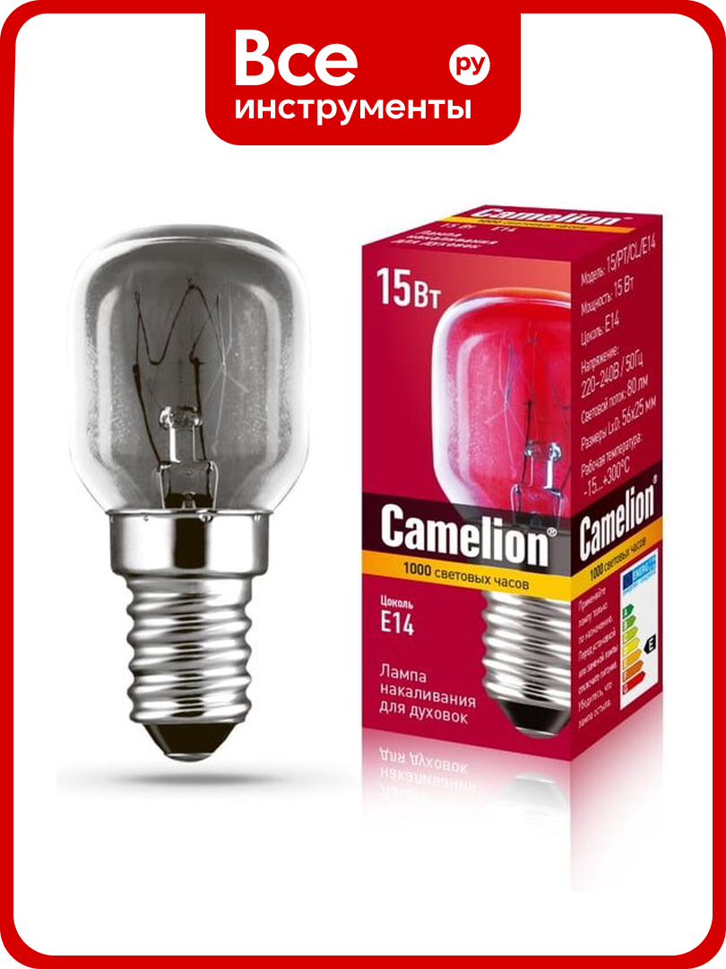 Лампа накаливания для духовок Camelion MIC 15/PT/CL/E14 12979