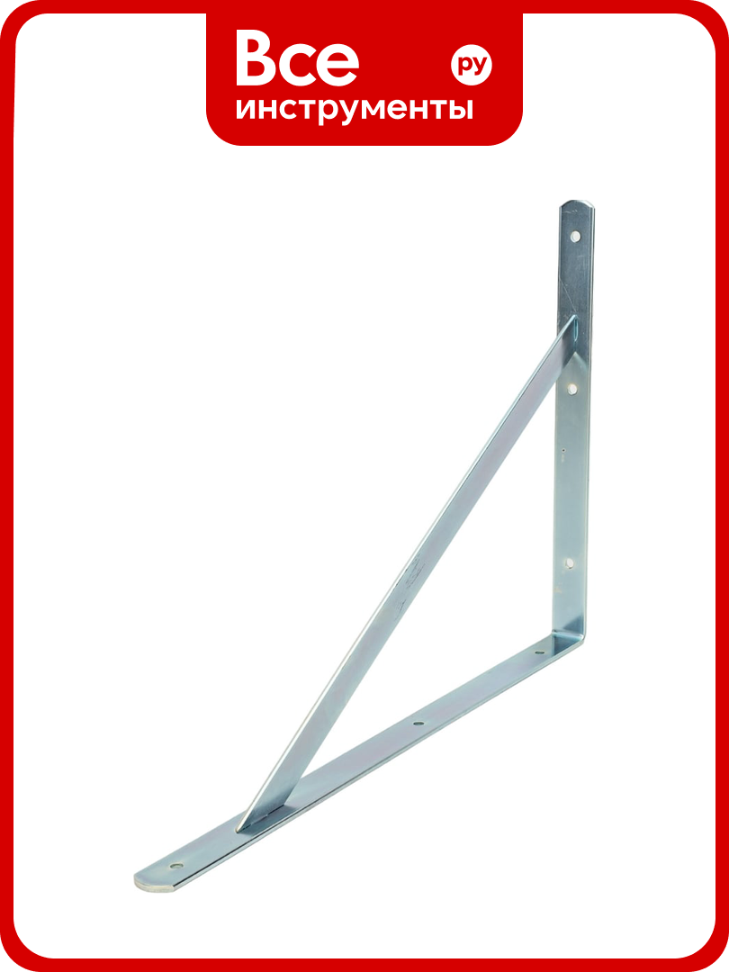 Усиленный кронштейн СИБРТЕХ 500х350х30х4 мм оцинкованный 94043 для монтажа полок