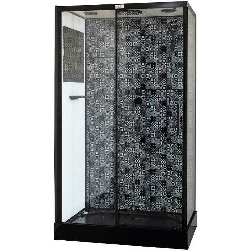 Душевая кабина Esbano 110x80 ESKBB1180CKR черный профиль, без гидромассажа