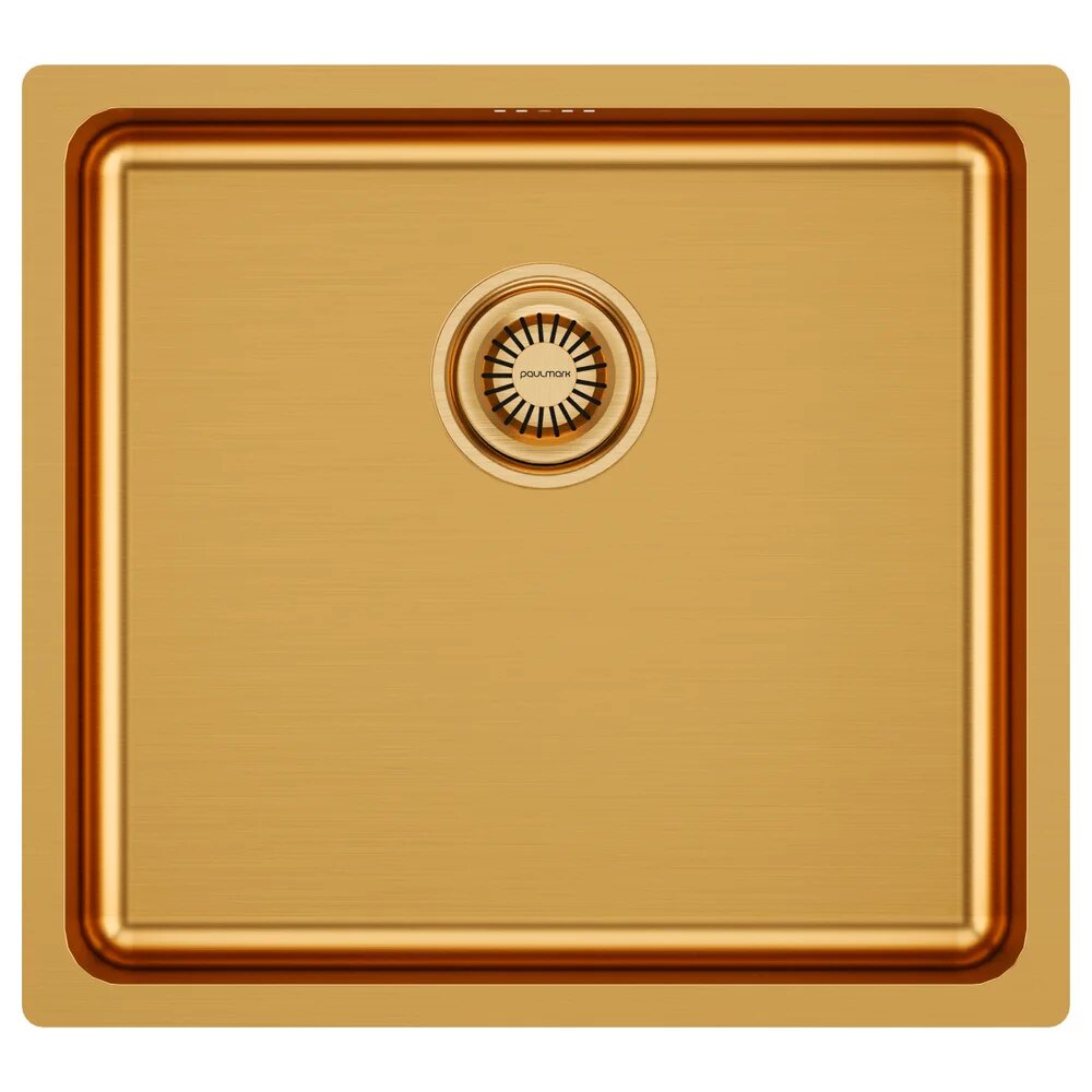 Мойка кухонная Paulmark PM304844-BG металлическая, 48x44, прямоугольная, мойка для кухни, под столешницу, золотая