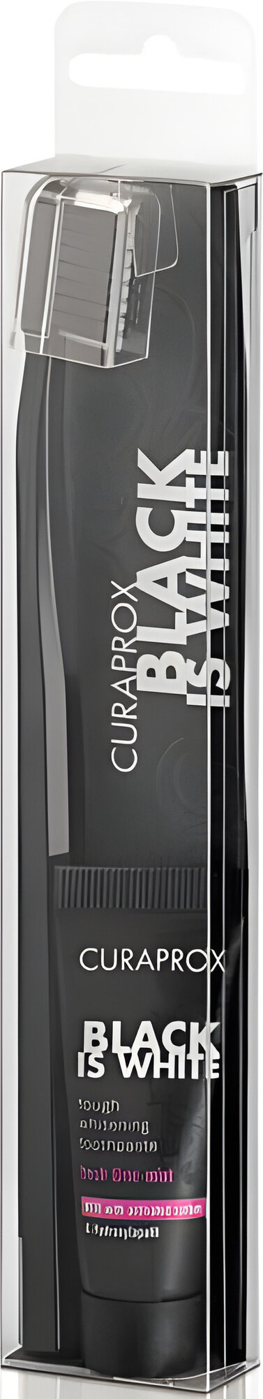 CURAPROX Набор зубная щетка Black Is White CS 5460 и миниверсия зубной пасты Black Is White CS5460 + BIWmini 55ml