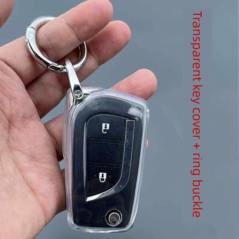 Чехол для ключа Toyota C-стиль складной прозрачный белый кольцевой стиль для Corolla Camry RAV4