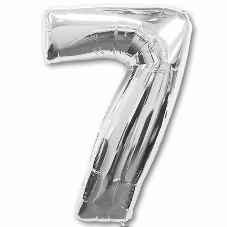 Воздушный шар Anagram фольгированный, цифра 7, Silver