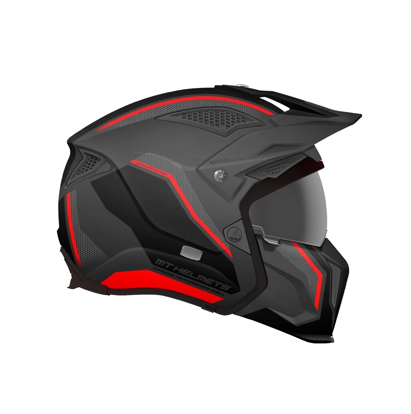 Открытый модульный шлем для мотоцикла STREETFIGHTER SV Twin C5 (XL, Matt Red)
