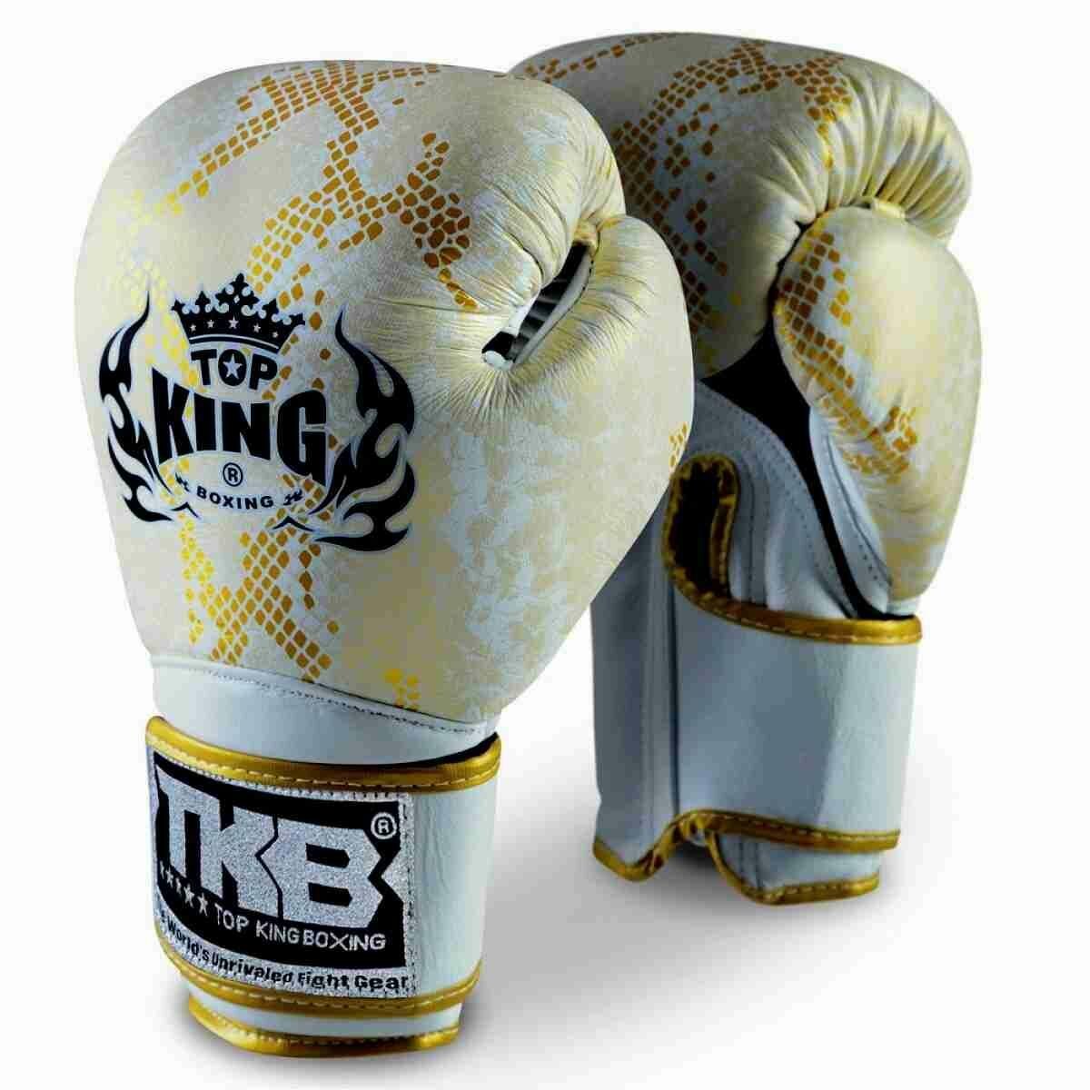 Боксерские перчатки TKB Snake White Gold 14oz