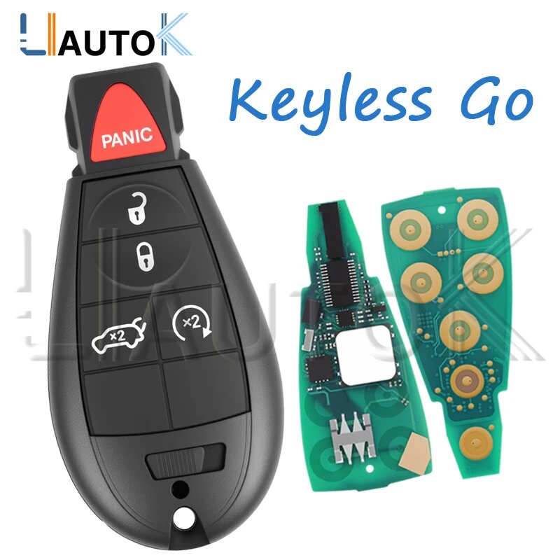 Ключ для автомобиля Dodge Caravan, Chrysler 300, Town & Country, Jeep Grand Cherokee 1YZ-C01C, с функцией Keyless Go, 433 МГц, ID46, дистанционное управление