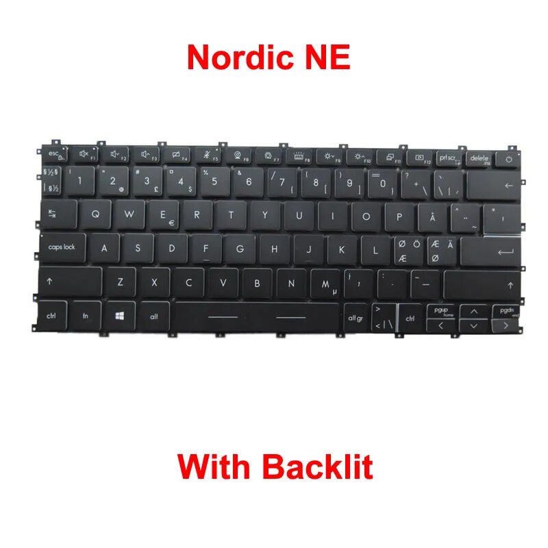 Клавиатура Nordic NE для MSI Summit E13 Flip Evo, черная